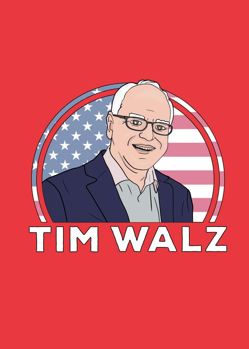 'Politics Tim Walz' Poster, picture, metal print, paint by diego ...