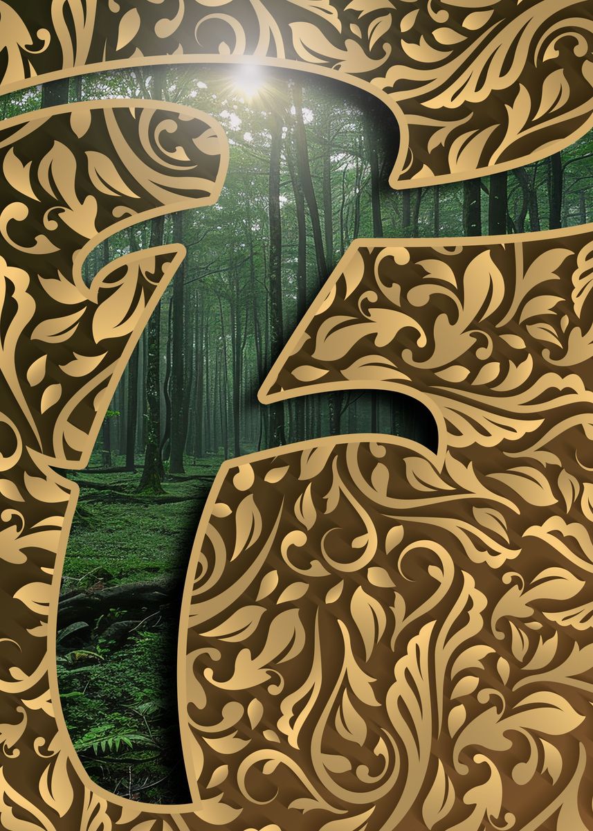 'Golden F Frame' Poster, picture, metal print, paint by Markuzzel Elli ...