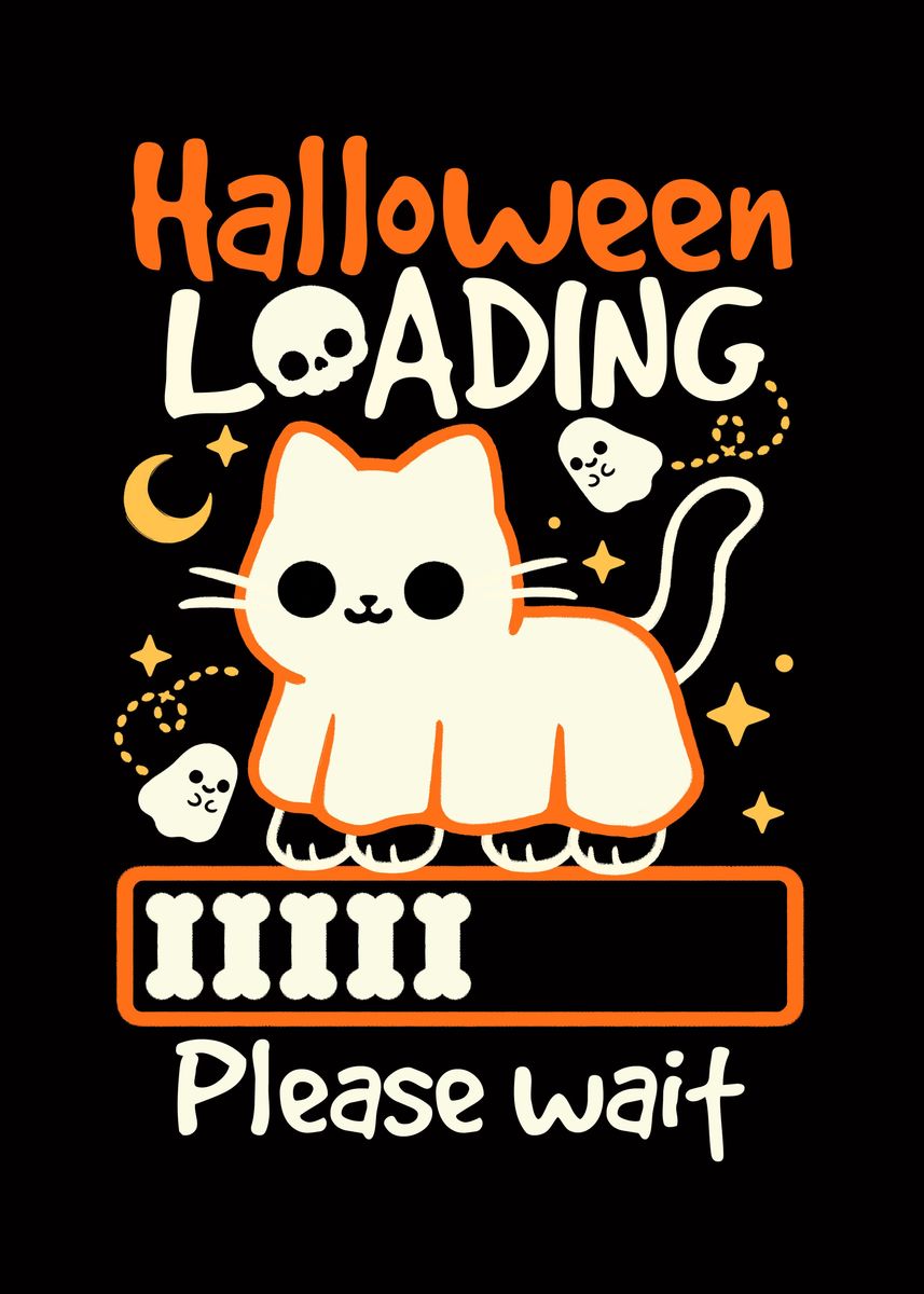 'Halloween loading' Poster, picture, metal print, paint by NemiMakeit ...