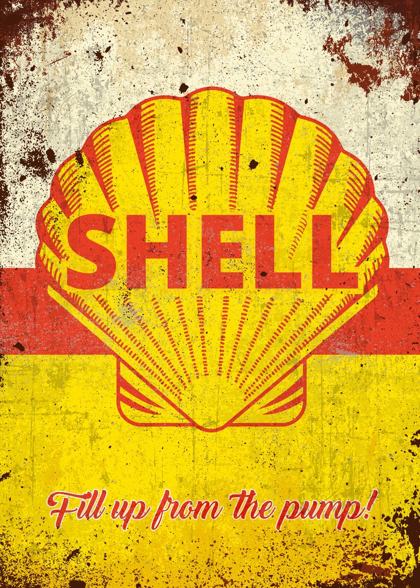 'Shell Gasoline Sign' Poster, picture, metal print, paint by great ...