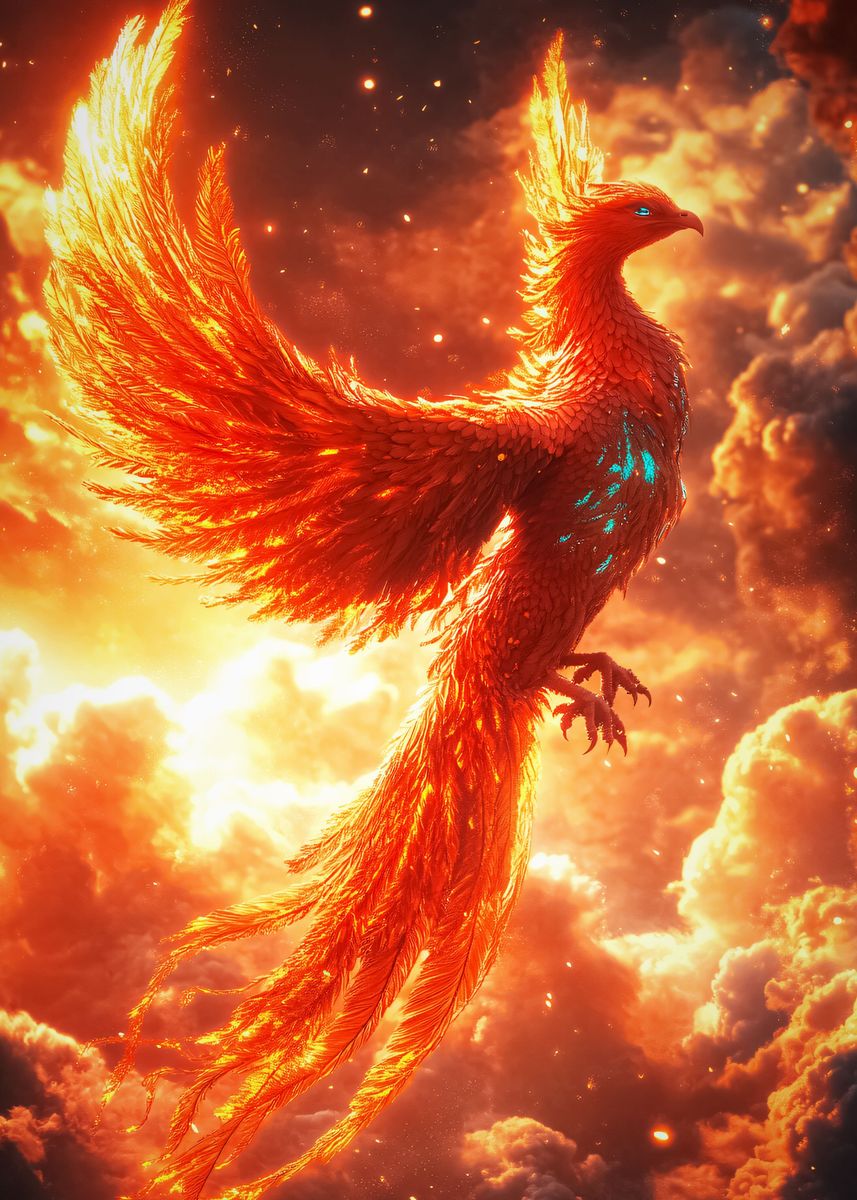 'Fire Phoenix' Poster, picture, metal print, paint by Undermountain ...