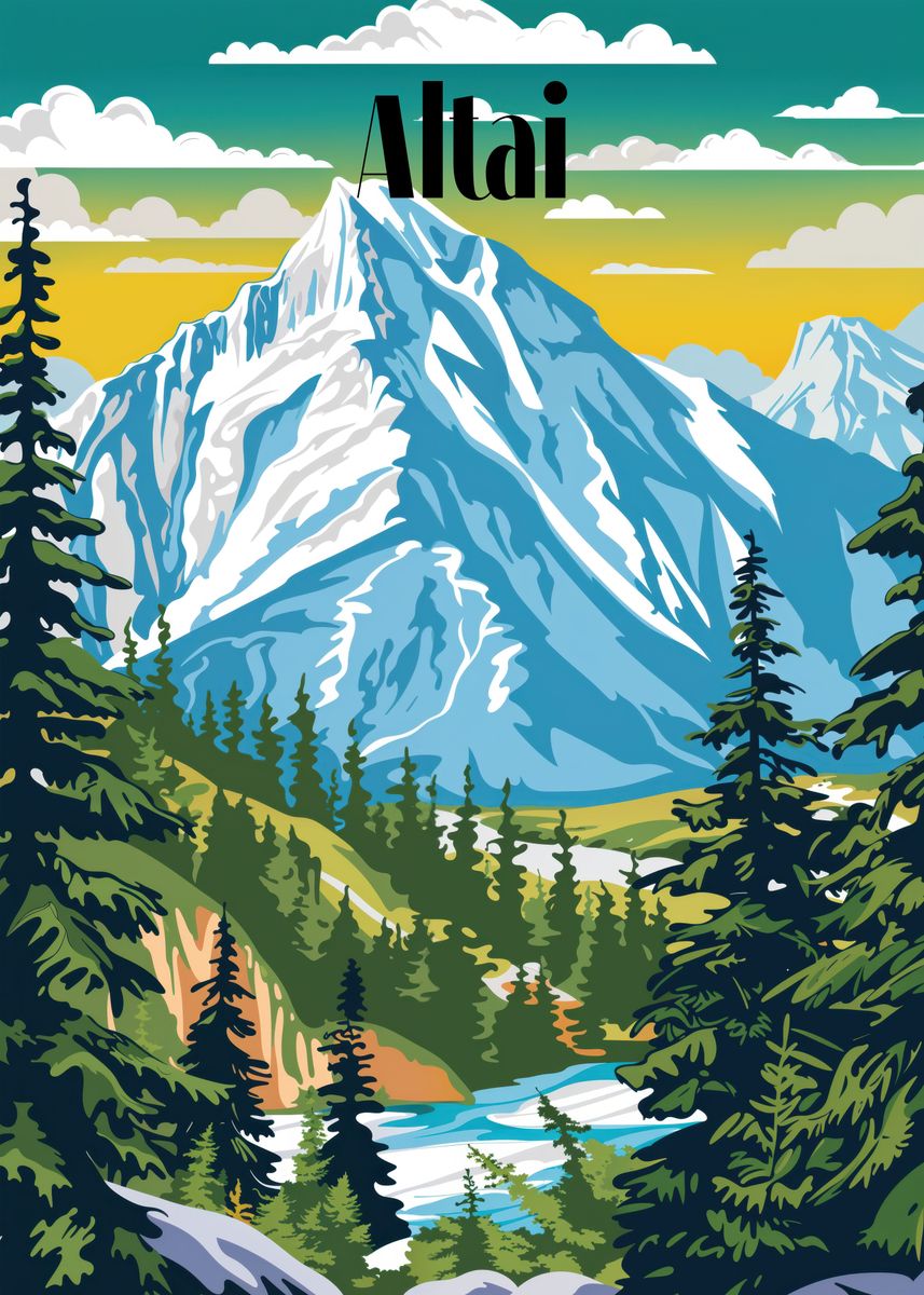 'Majestic Altai' Poster, picture, metal print, paint by Powerful Words ...