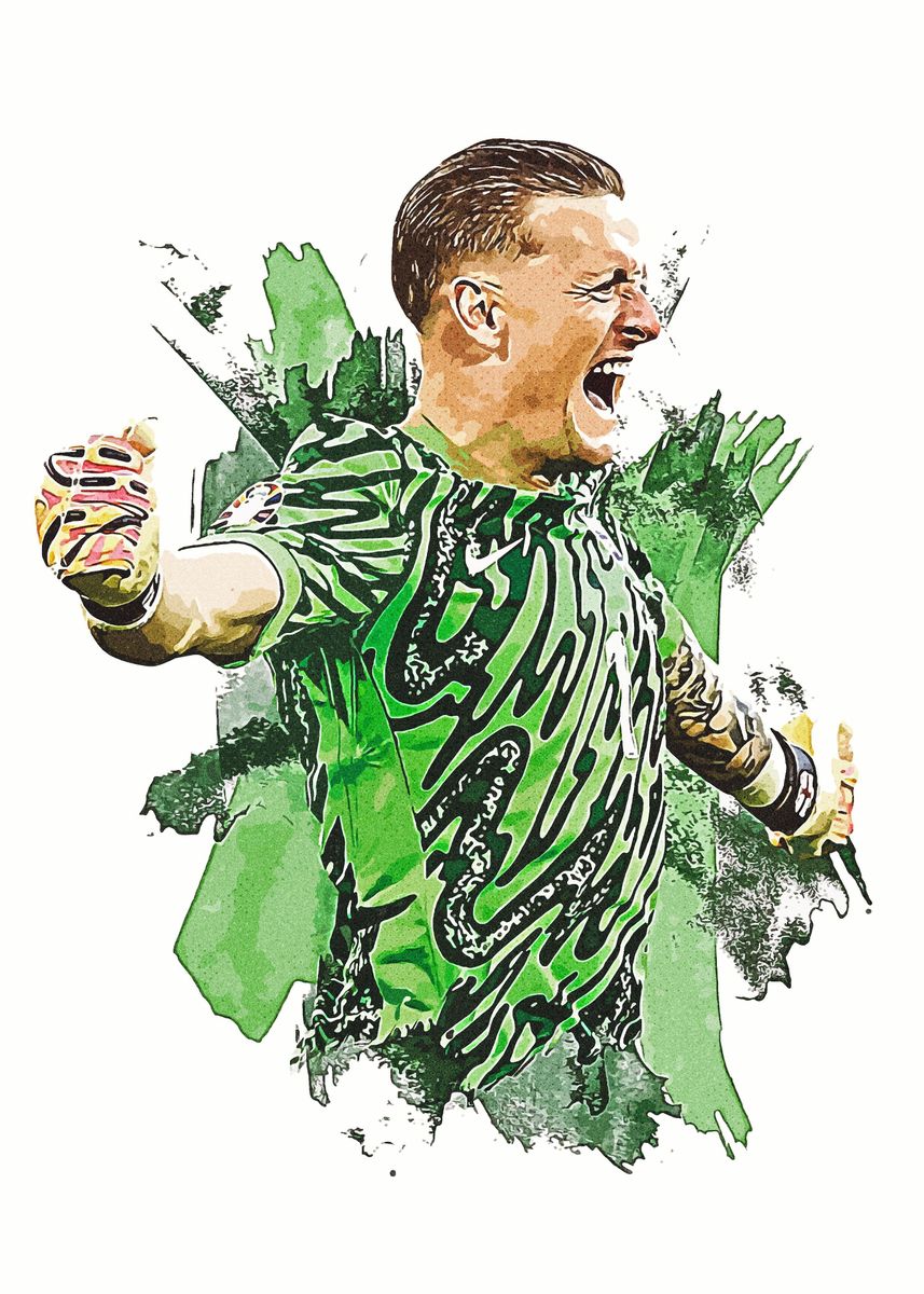 'Jordan Pickford Euro' Poster, picture, metal print, paint by Nguyen ...
