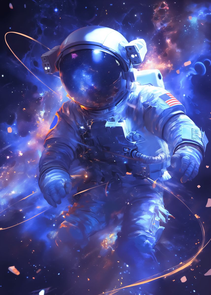 'Cosmic Explorer' Poster, picture, metal print, paint by | Displate