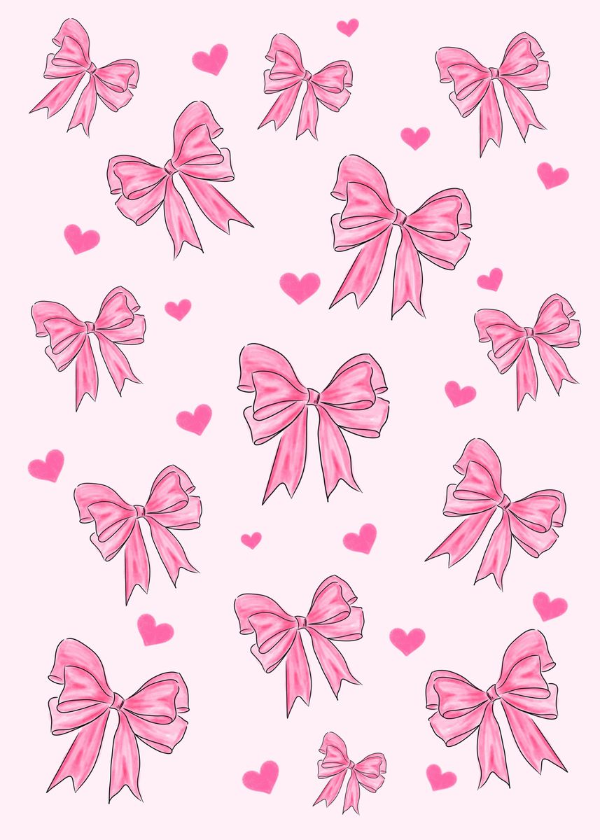 'cute pink poster' Poster, picture, metal print, paint by Anam Hanif ...