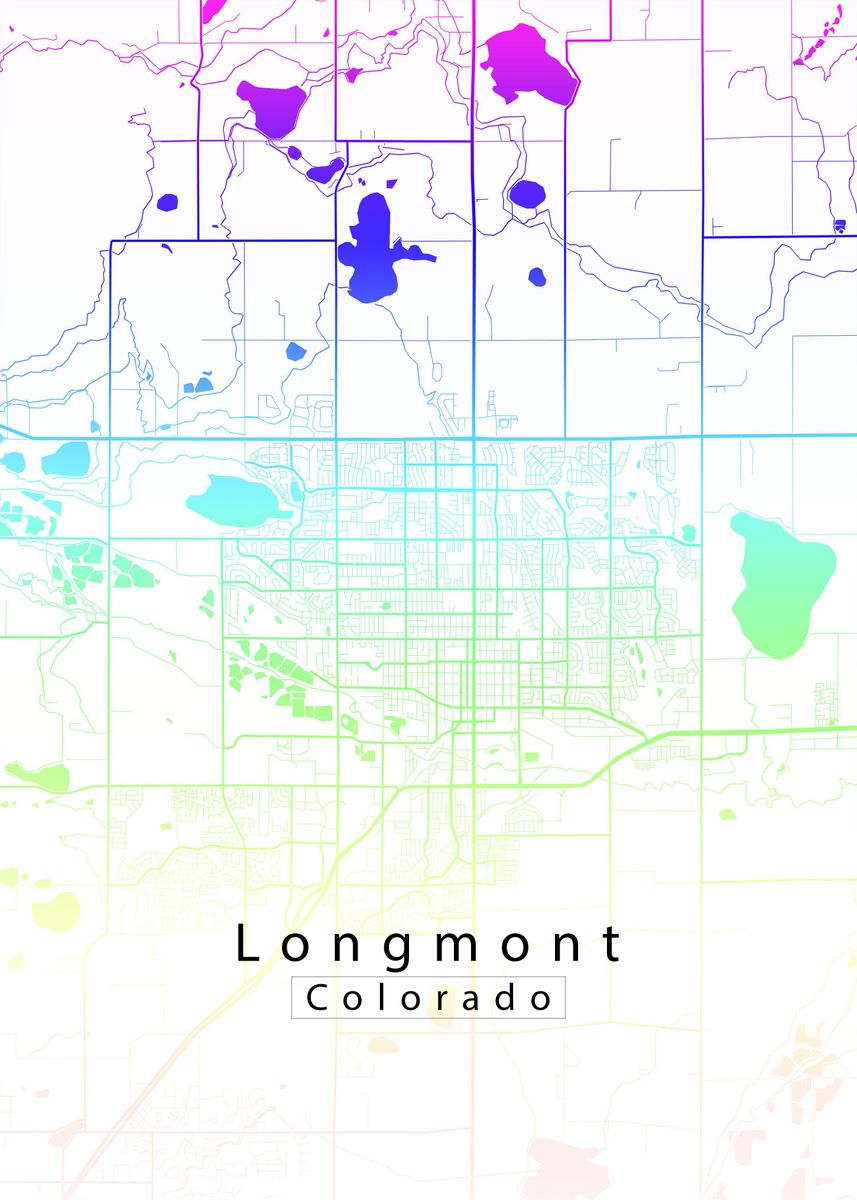 'Longmont Colorado Map' Poster, picture, metal print, paint by Mapique ...