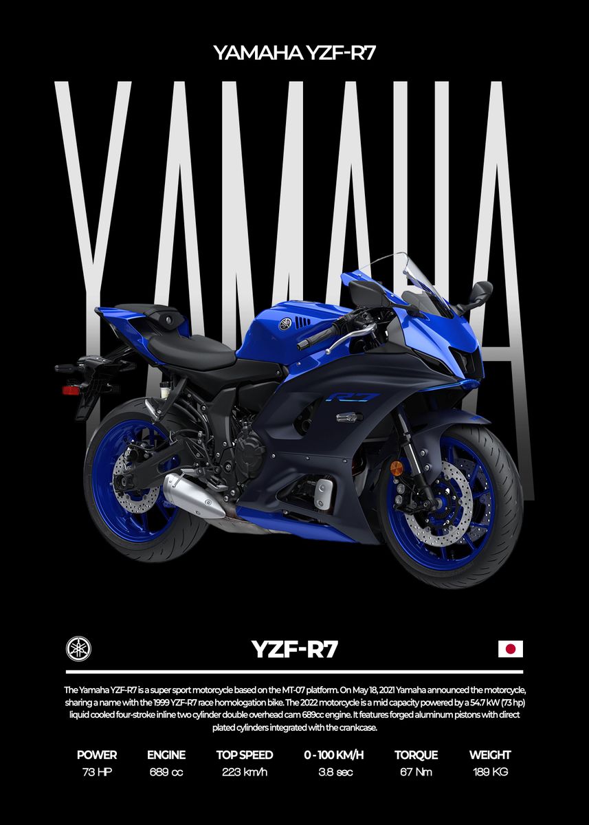 'Yamaha YZFR7' Poster, picture, metal print, paint by Conceptual ...