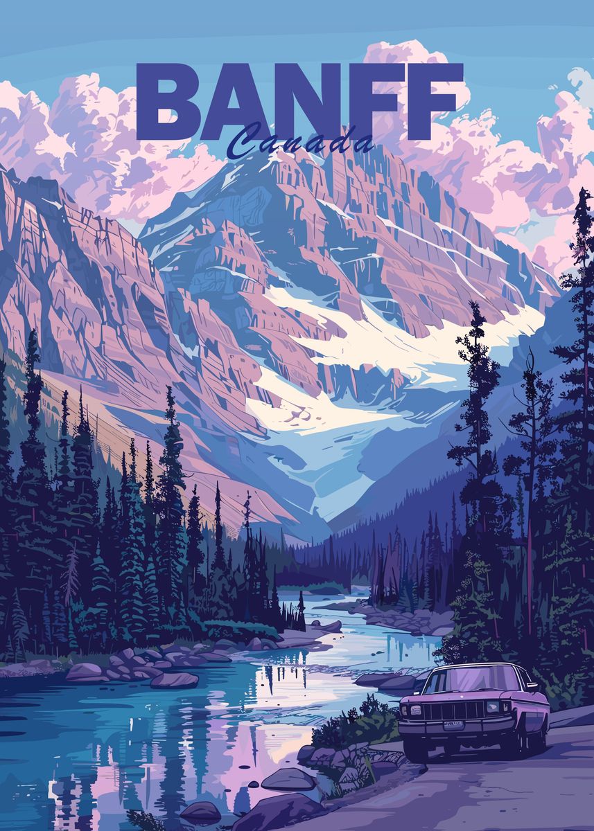 'Banff National Park ' Poster, picture, metal print, paint by Adam Reed ...