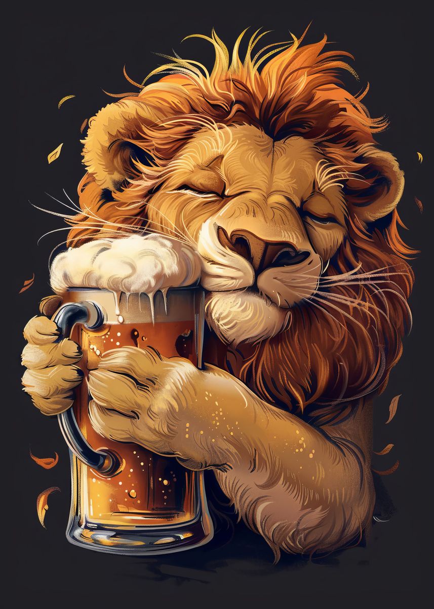 'Lion Beer' Poster, picture, metal print, paint by Henning Seiffert ...