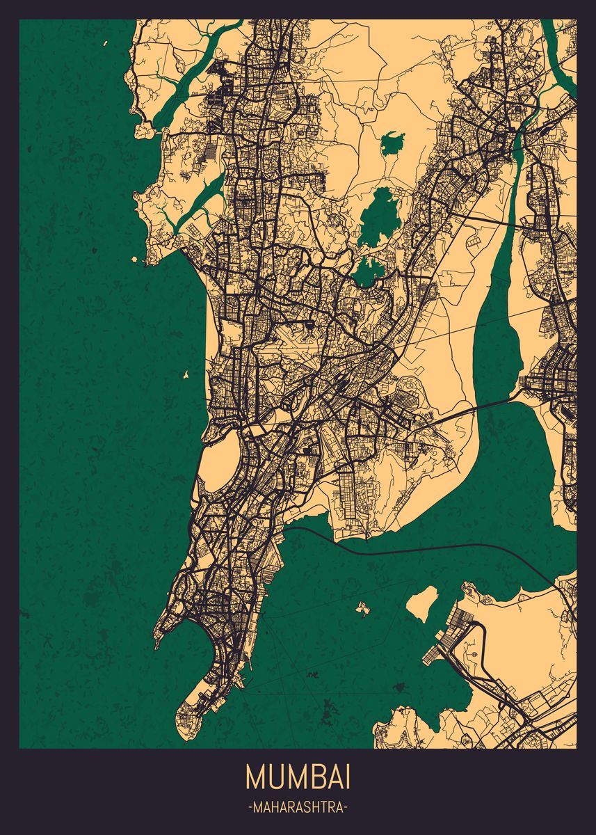 'Mumbai Maharashtra Map' Poster, picture, metal print, paint by Towseef ...