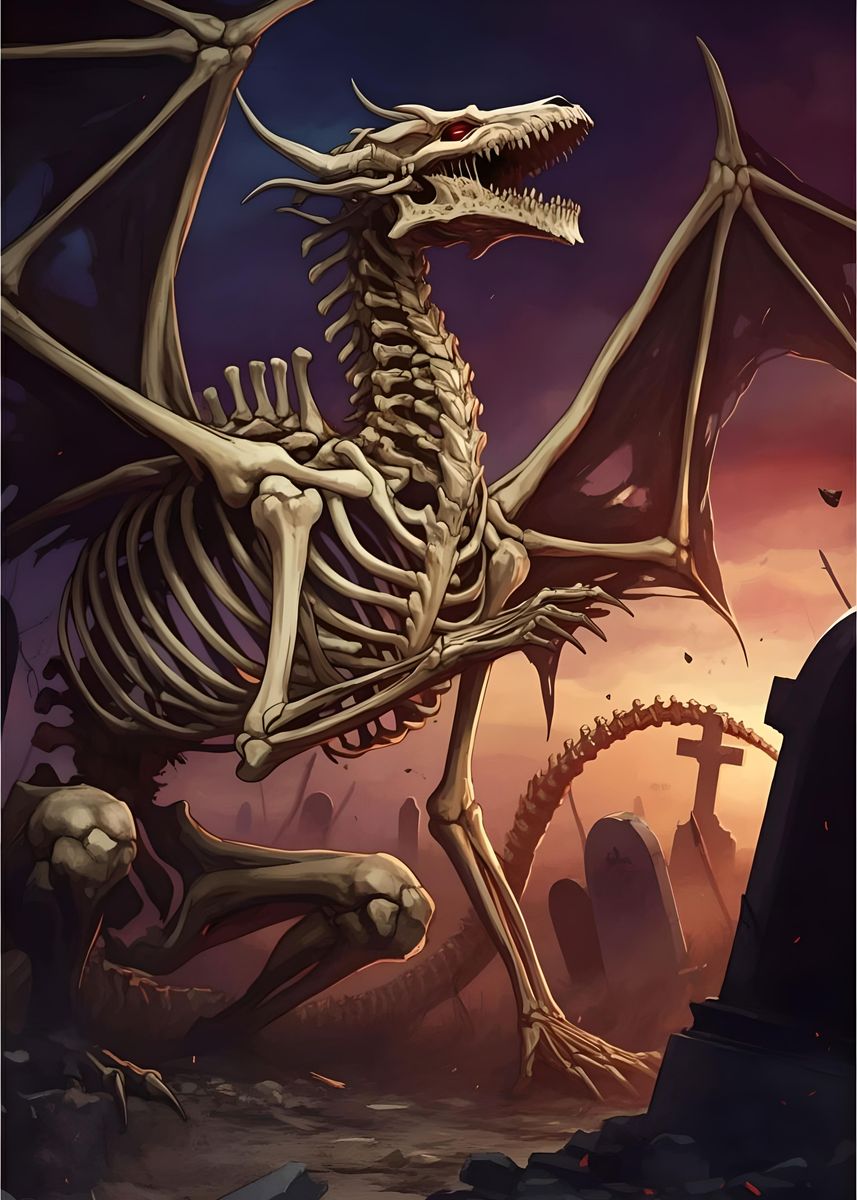 'Bone Dragon' Poster, picture, metal print, paint by Martin Engman ...