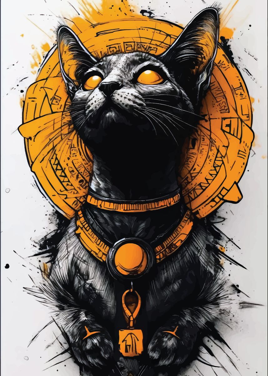 'AESTHETIC CAT POSTER ART' Poster, picture, metal print, paint by ...