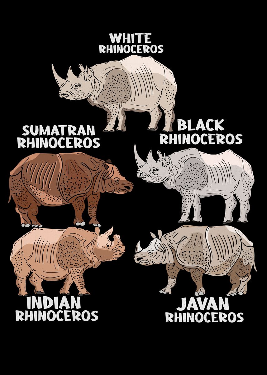 'Javan Rhinoceros Species' Poster, picture, metal print, paint by ...