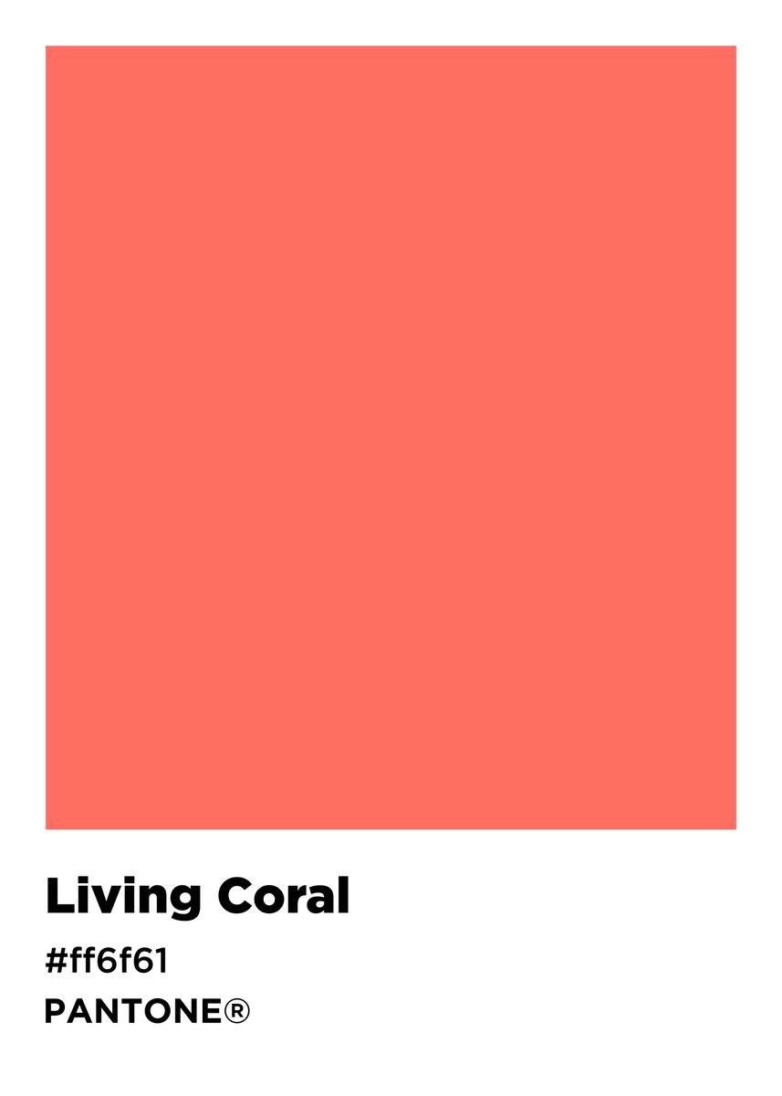 'living coral pantone' Poster, picture, metal print, paint by Top ...