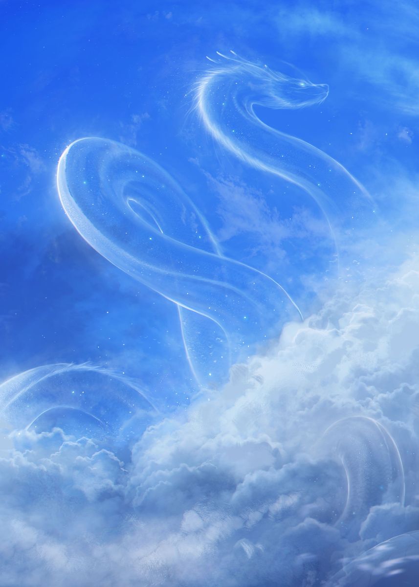 'The Sky Serpent II' Poster, picture, metal print, paint by Isvoc | Displate