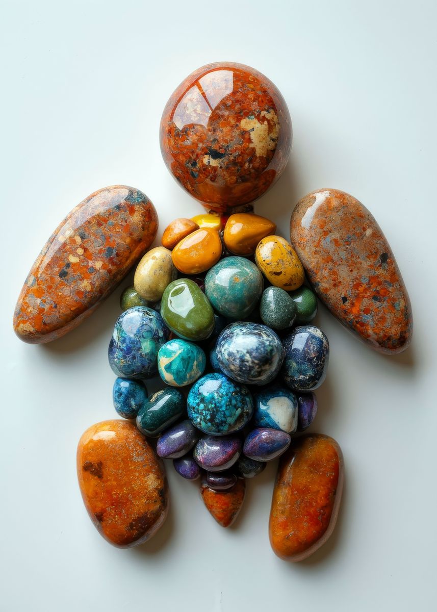 'Colorful Riverstone Turtle' Poster, picture, metal print, paint by ...