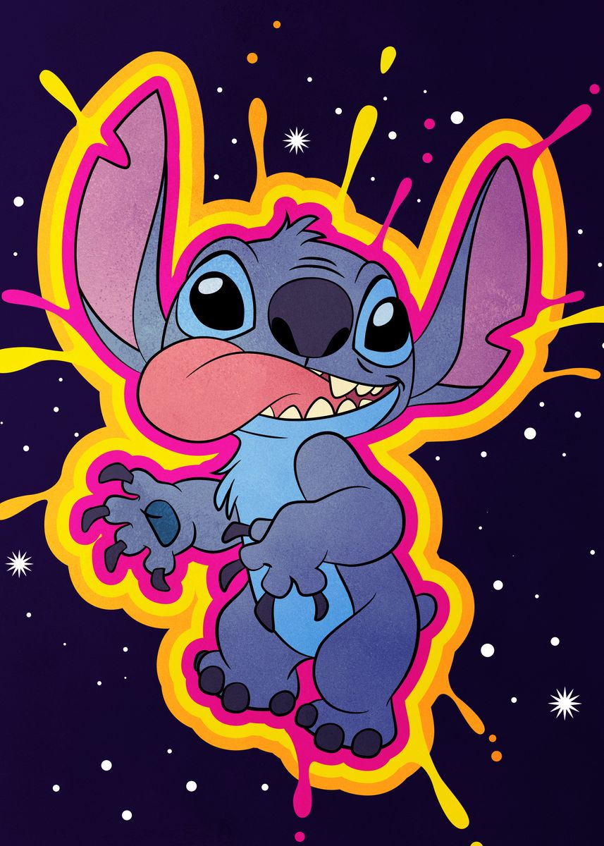 'Stitch Wild Colors' Poster, picture, metal print, paint by Disney ...