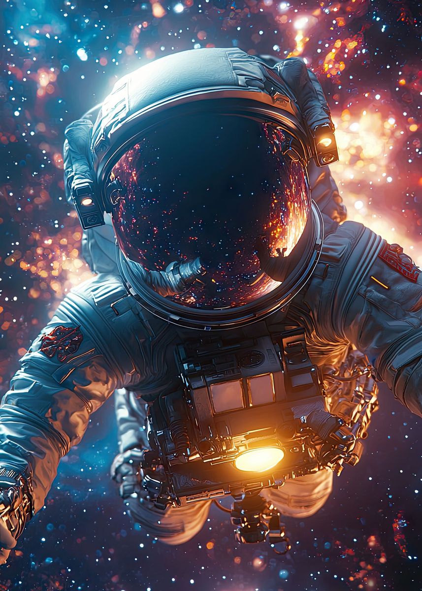 'Astronaut Selfie In Space' Poster, picture, metal print, paint by ...