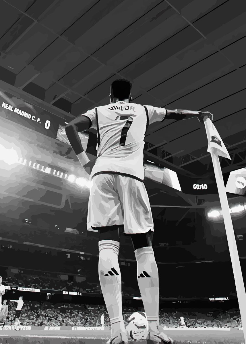 'Vini Jr' Poster, picture, metal print, paint by BnW | Displate