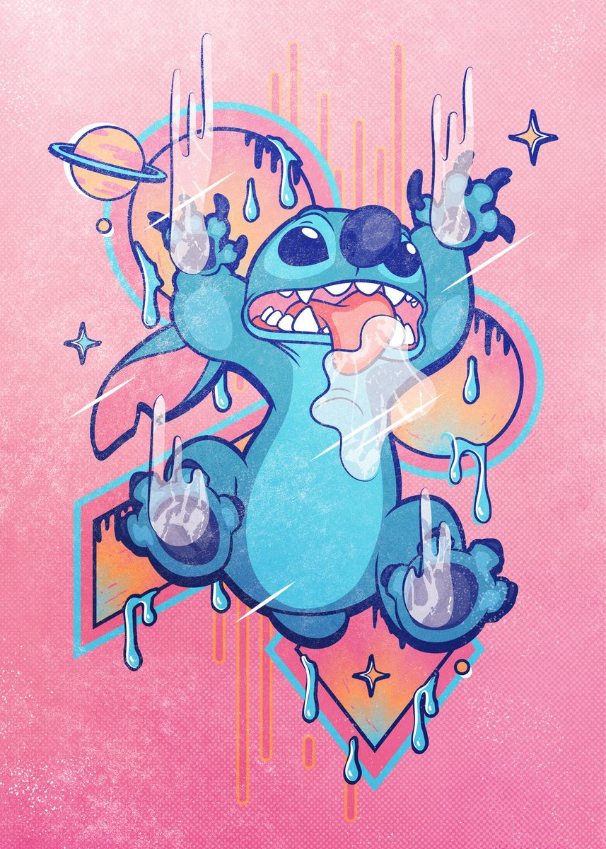 'Stitch Space Window' Poster, picture, metal print, paint by Disney ...