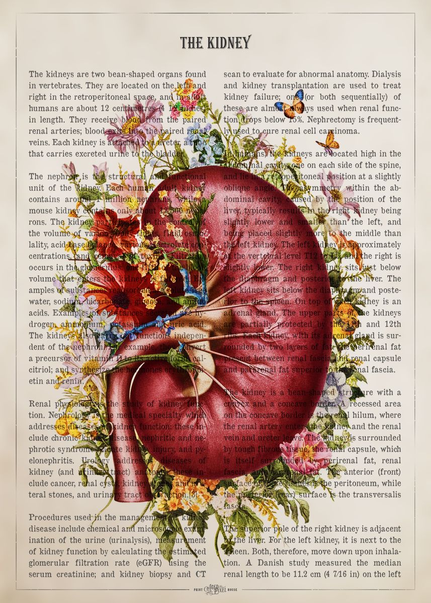 'Kidney Anatomy' Poster, picture, metal print, paint by Aged Pixel ...