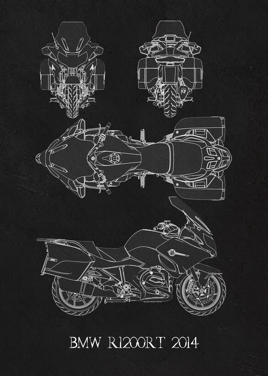 'BMW R1200RT 2014' Poster, picture, metal print, paint by Blueprint ...