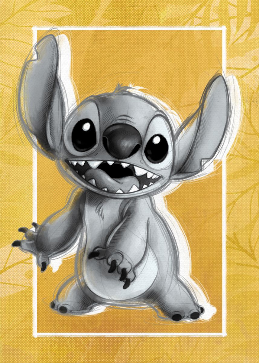 'Stitch Classic Sketch' Poster, picture, metal print, paint by Disney ...