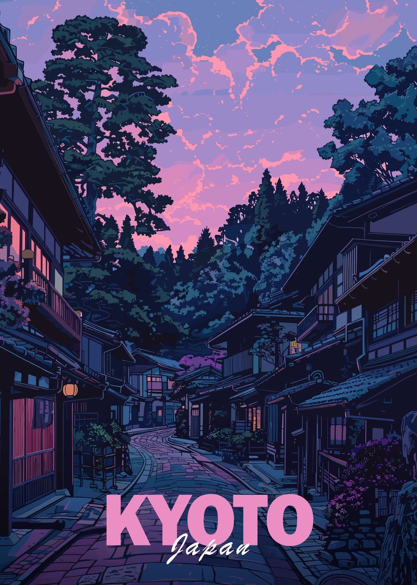 'Aesthetic Kyoto City' Poster, picture, metal print, paint by Adam Reed ...