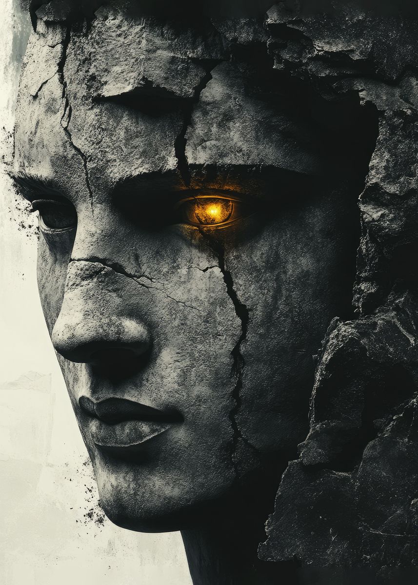 'Glowing Eyes Statue' Poster, picture, metal print, paint by Anxhela ...