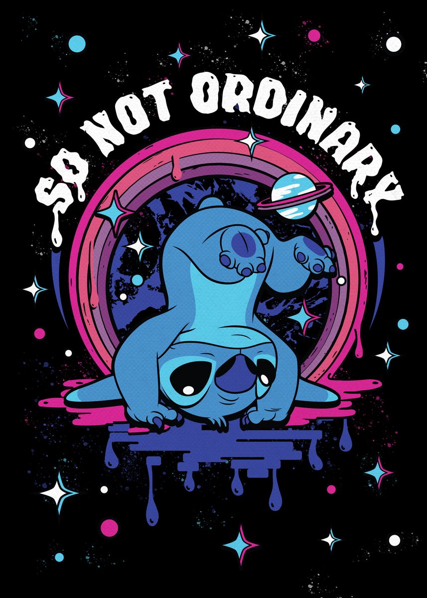 'Stitch Not Ordinary' Poster, picture, metal print, paint by Disney ...