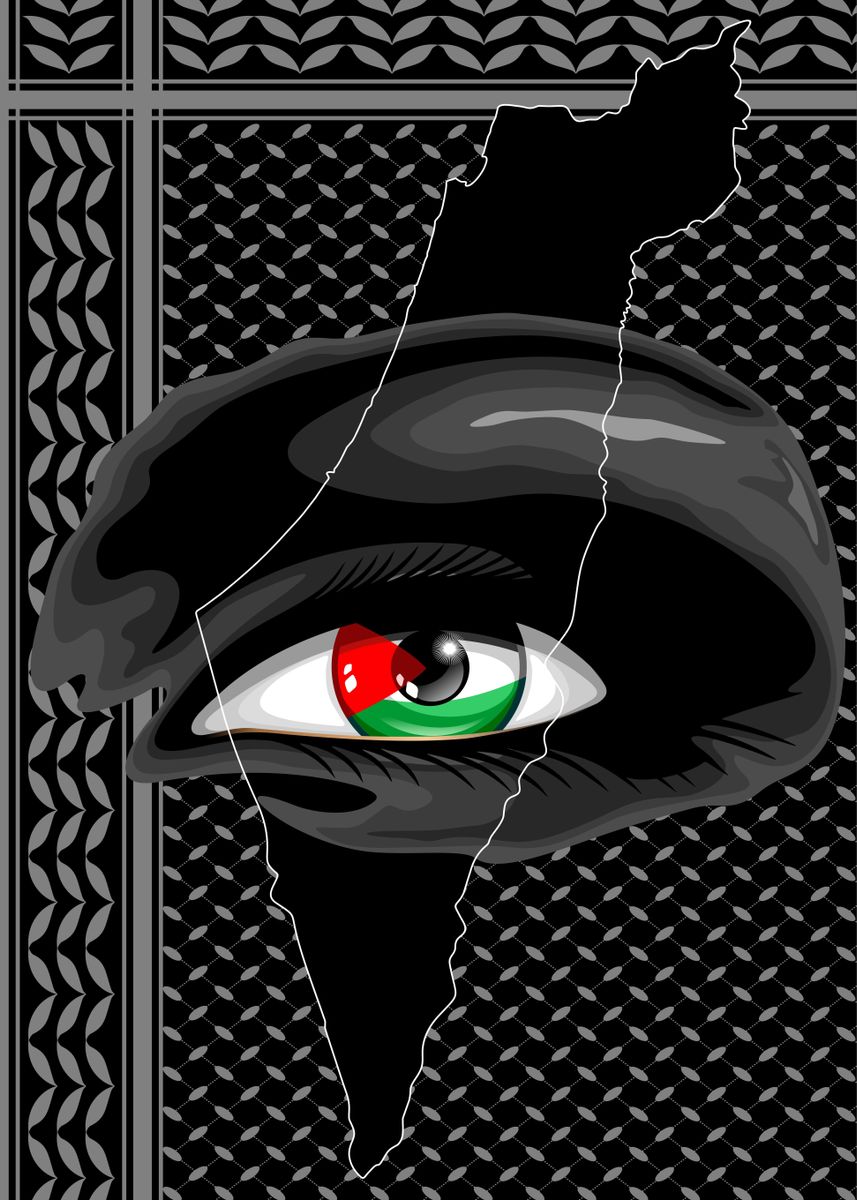 'Palestinian Beautiful Eye ' Poster, picture, metal print, paint by ...