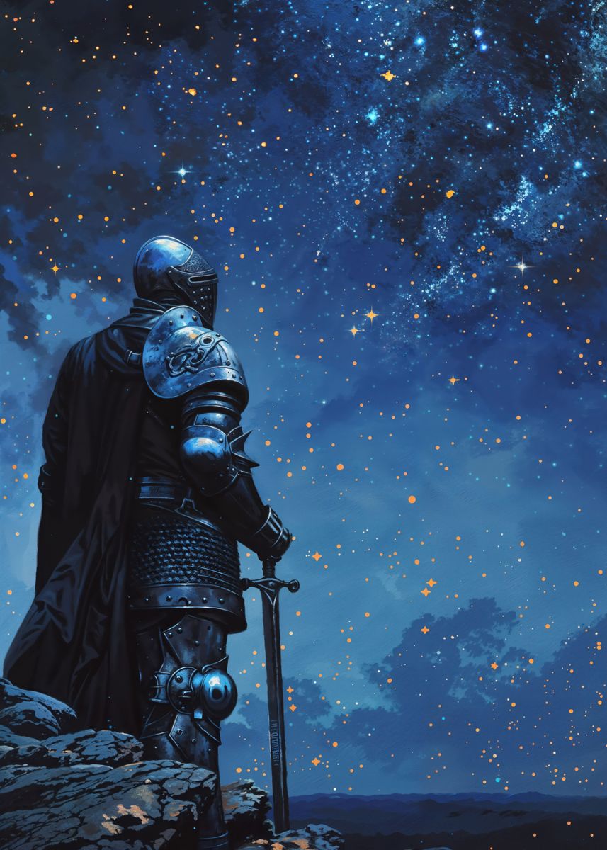 'Knight of the Stars' Poster, picture, metal print, paint by Powerful ...