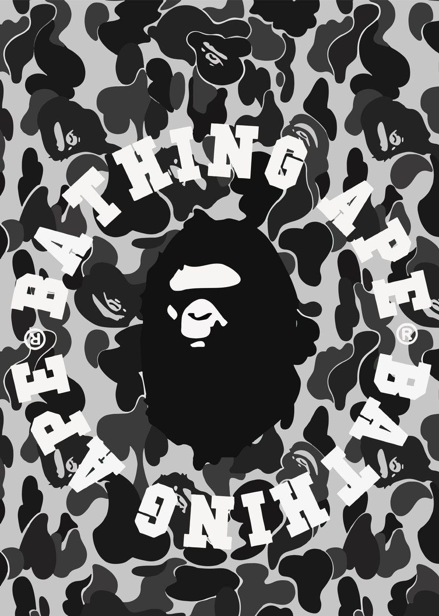 'Bape' Poster, picture, metal print, paint by Adney | Displate