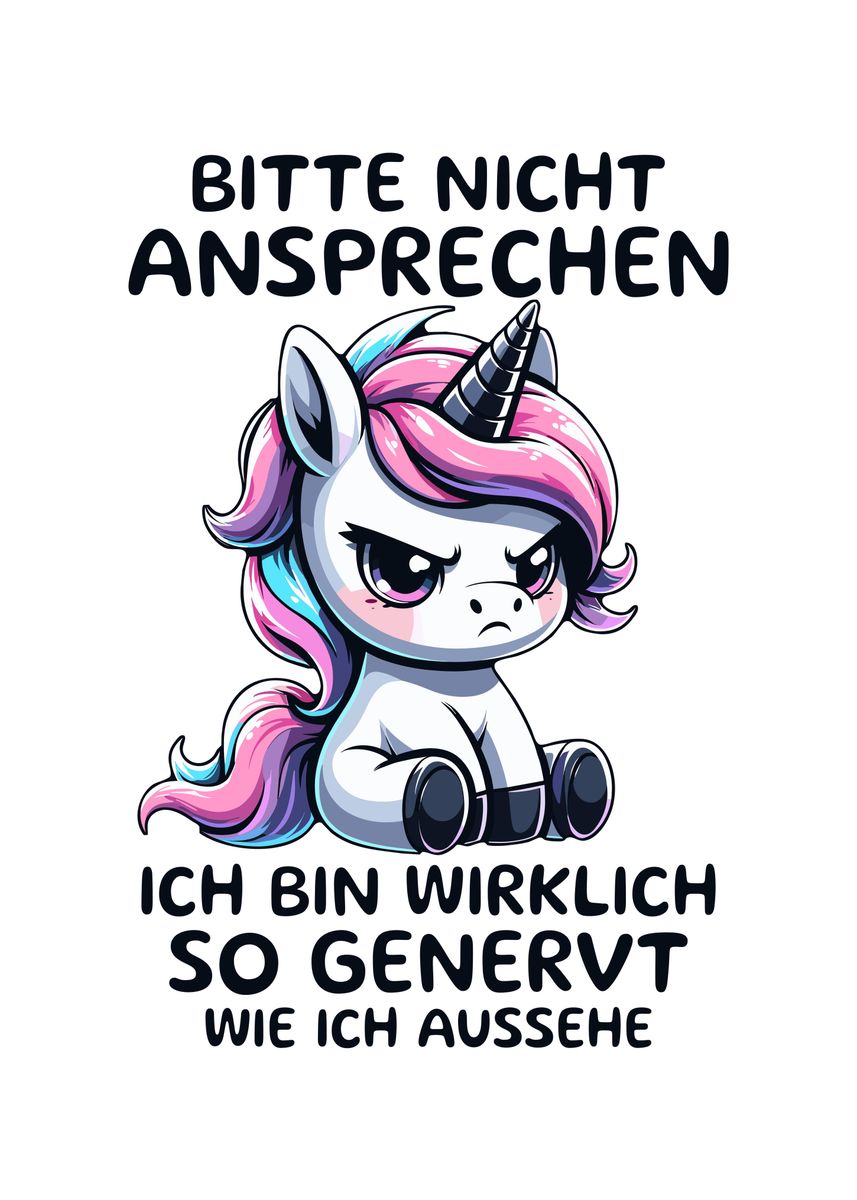 'Bitte Nicht Ansprechen' Poster, picture, metal print, paint by ...