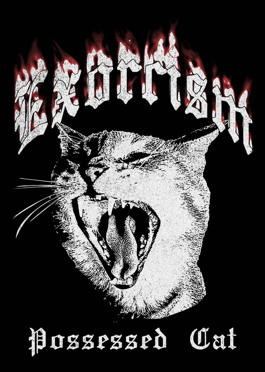 'Exorcism Cat' Poster, picture, metal print, paint by Dianeklein | Displate