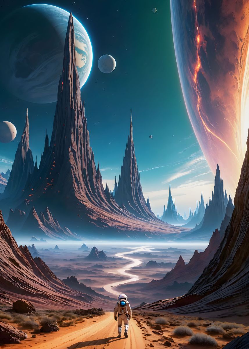 'Space Exploration Path' Poster, picture, metal print, paint by ...