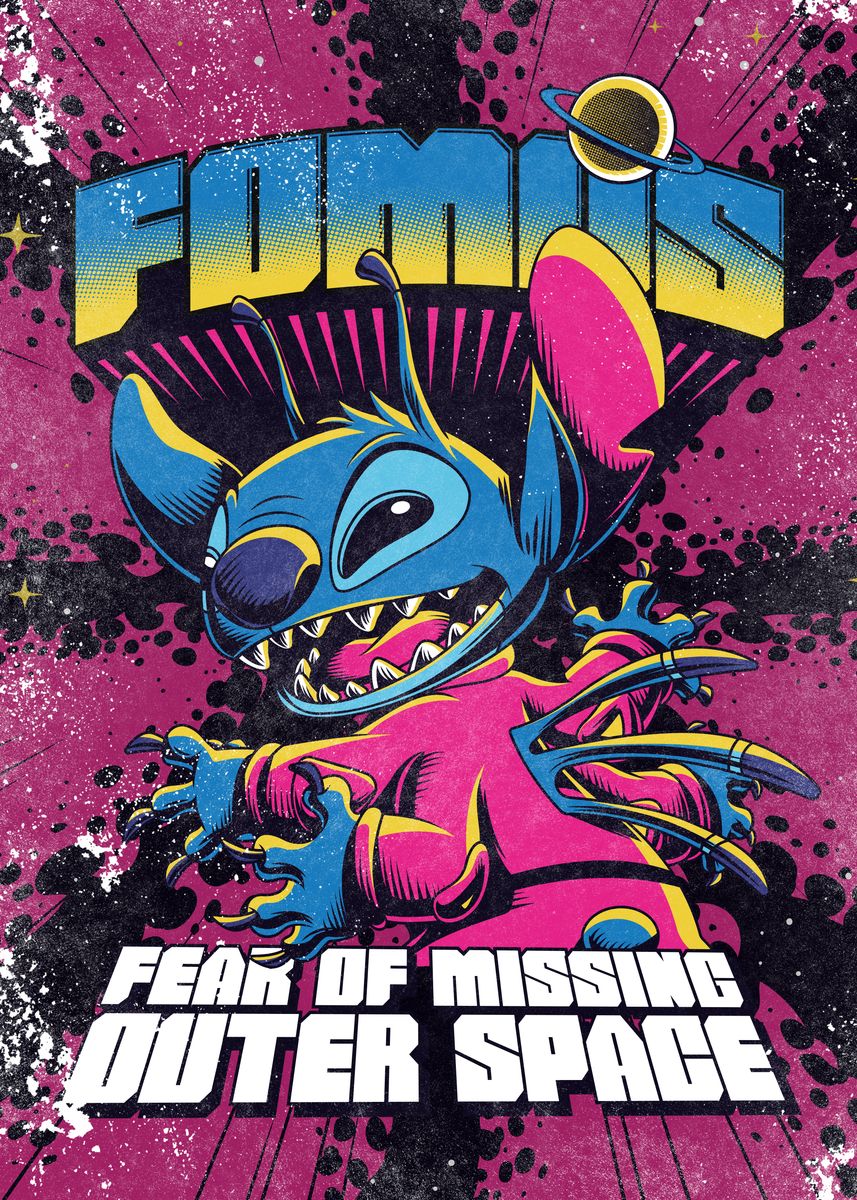 'Stitch Outer Space' Poster, picture, metal print, paint by Disney ...