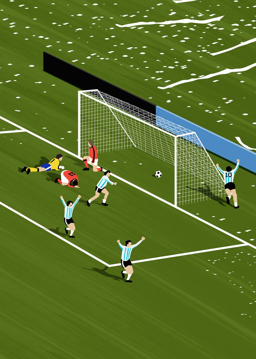 'football celebration ' Poster, picture, metal print, paint by geeks ...