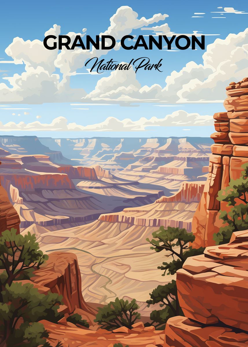 'Grand Canyon National Park' Poster, picture, metal print, paint by ...