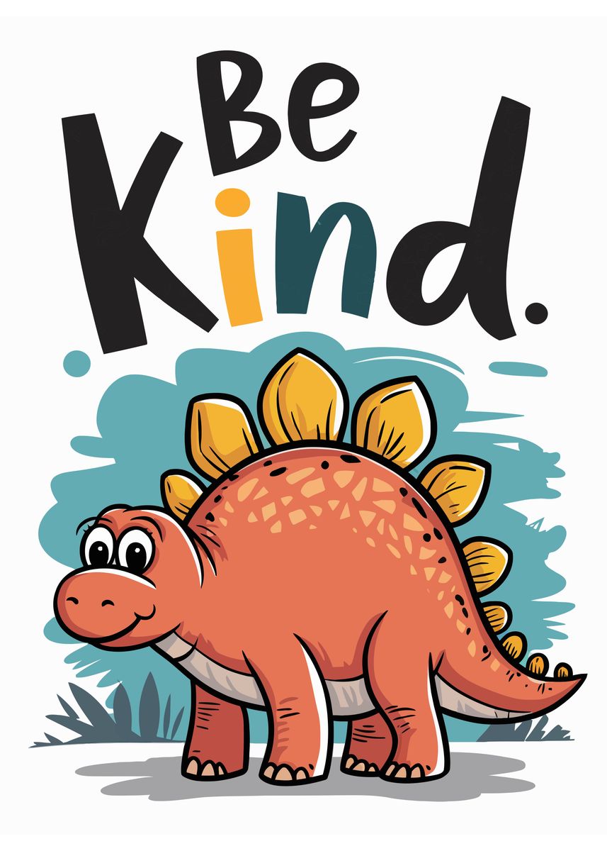 'Kind Dino' Poster, picture, metal print, paint by 21 MXM | Displate
