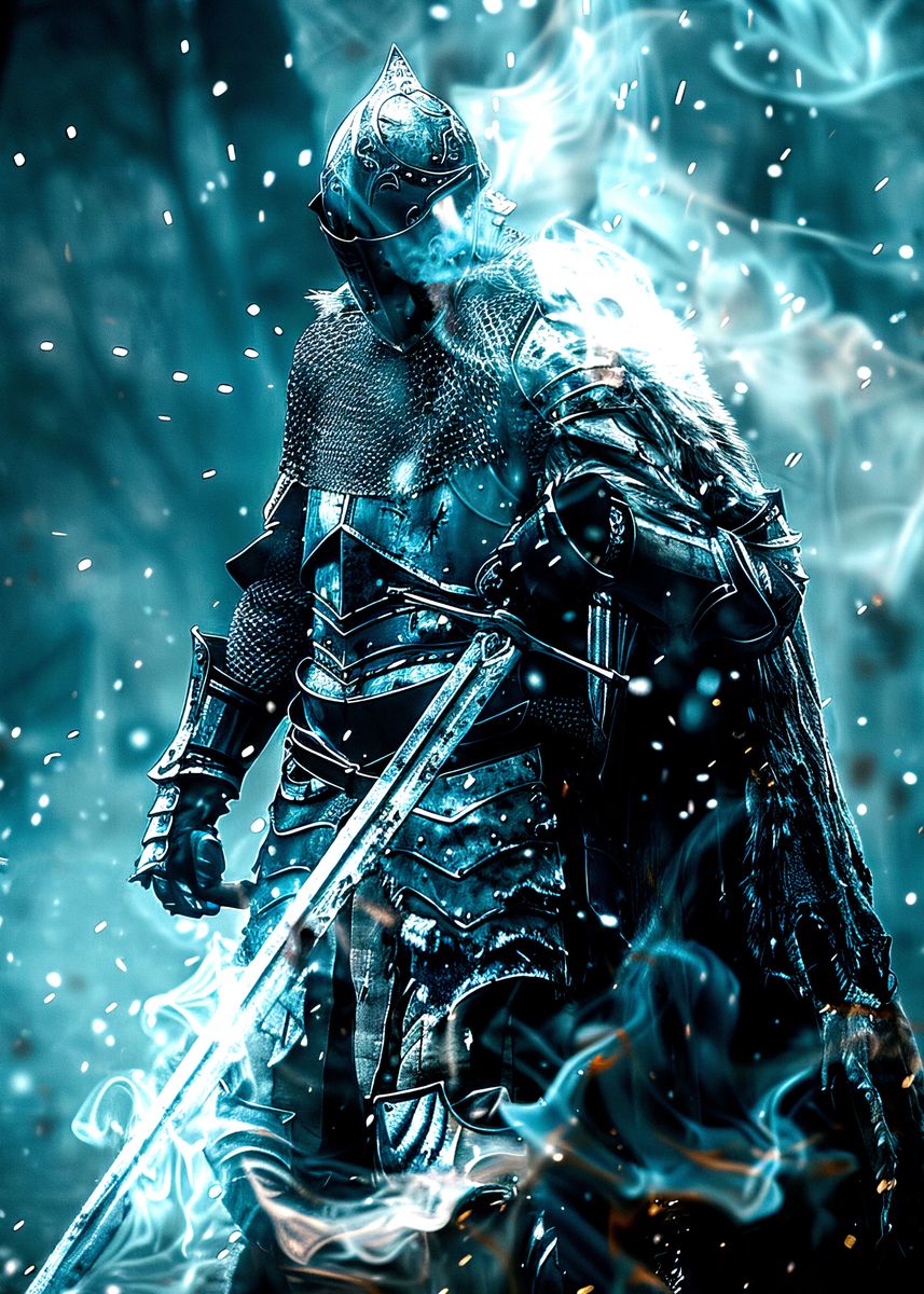 'Mystic Inferno Knight' Poster, picture, metal print, paint by Roe ...