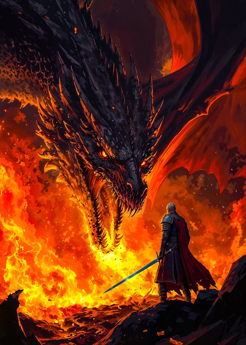 'Dragon Battle posters' Poster, picture, metal print, paint by Juan lee ...