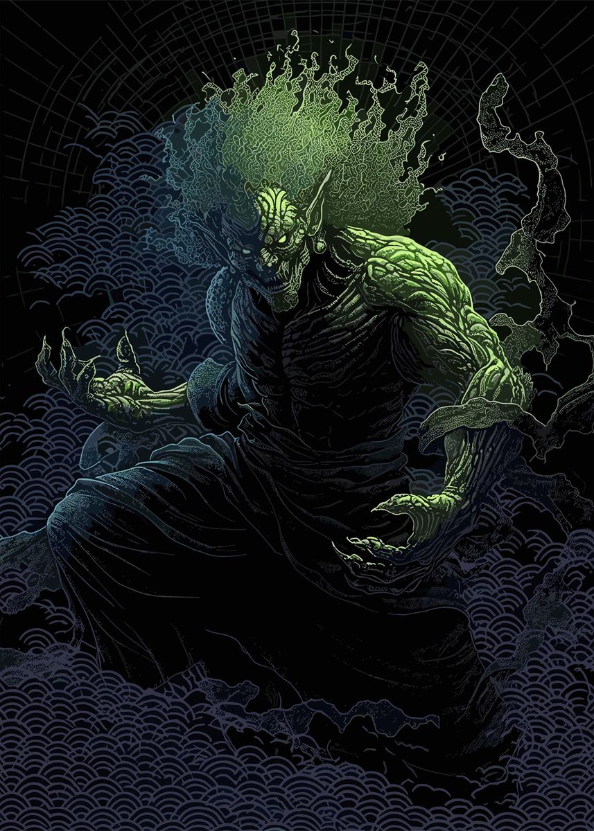 'Green Monster' Poster, picture, metal print, paint by Luminescent ...