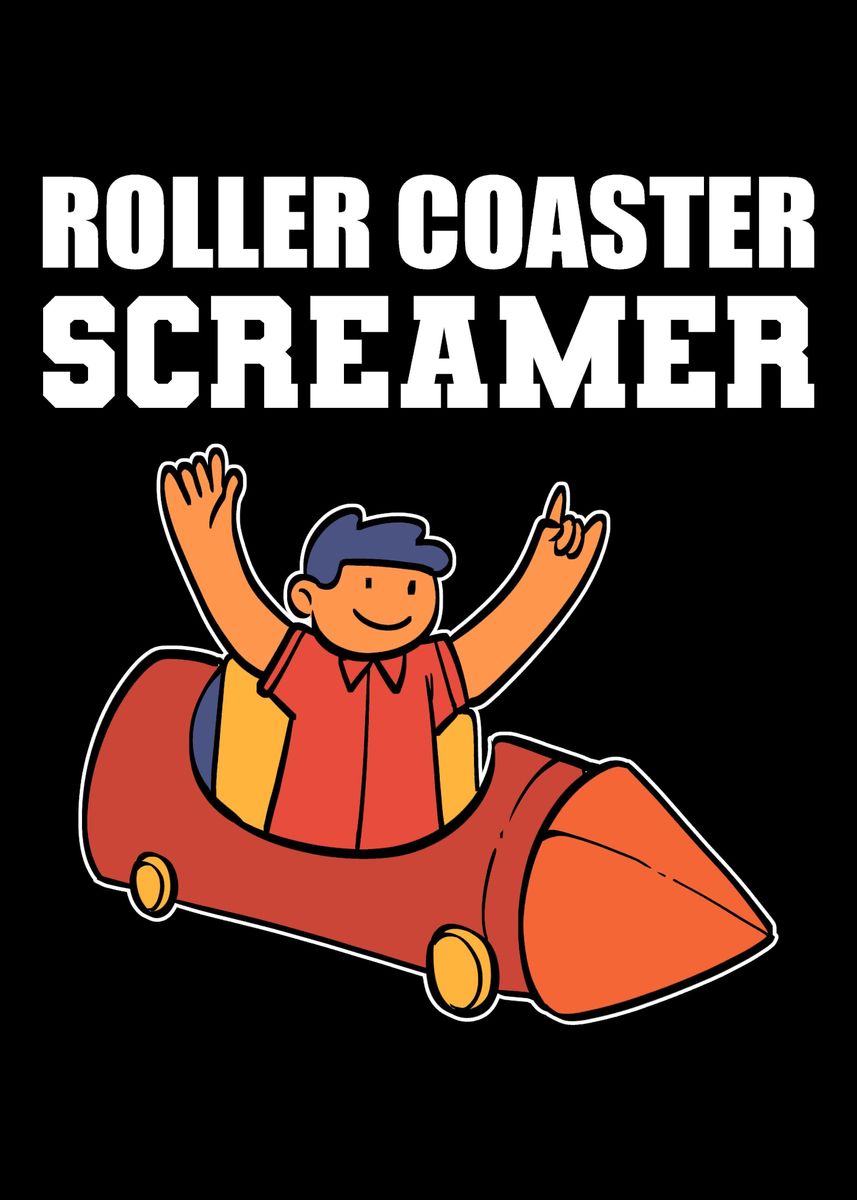 'Roller Coaster Screamer Br' Poster, picture, metal print, paint by ...