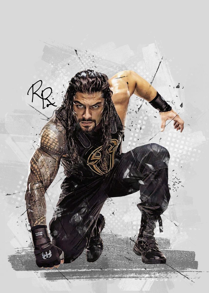 'Roman Reigns' Poster, picture, metal print, paint by ART Five | Displate
