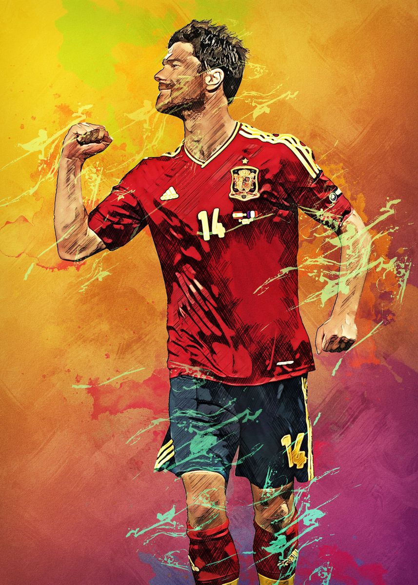 'Xabi Alonso Abstract' Poster, picture, metal print, paint by ...