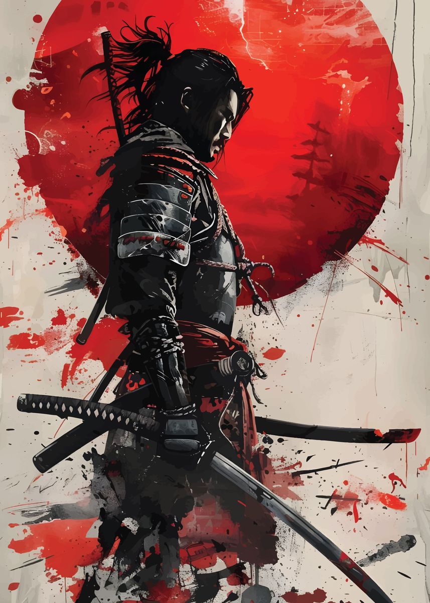 'katana japan' Poster, picture, metal print, paint by maxmah Funny ...