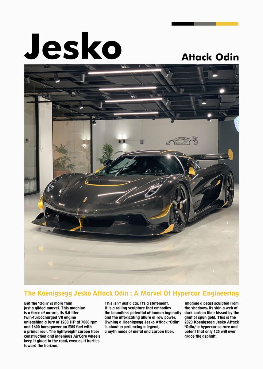 'Koenigsegg Jesko Attack' Poster, picture, metal print, paint by Logi ...