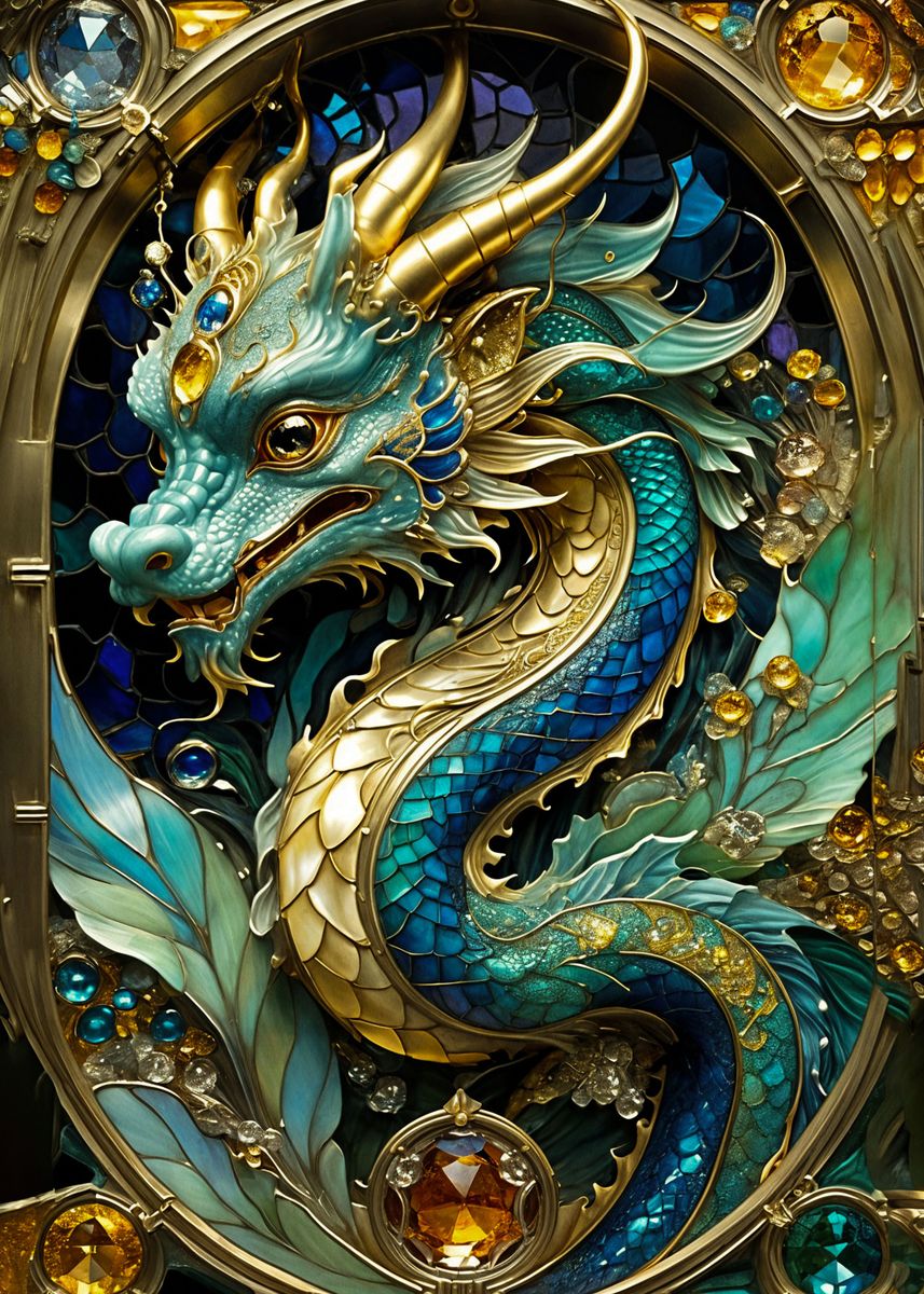 'dragons kintsugi art ' Poster, picture, metal print, paint by ...