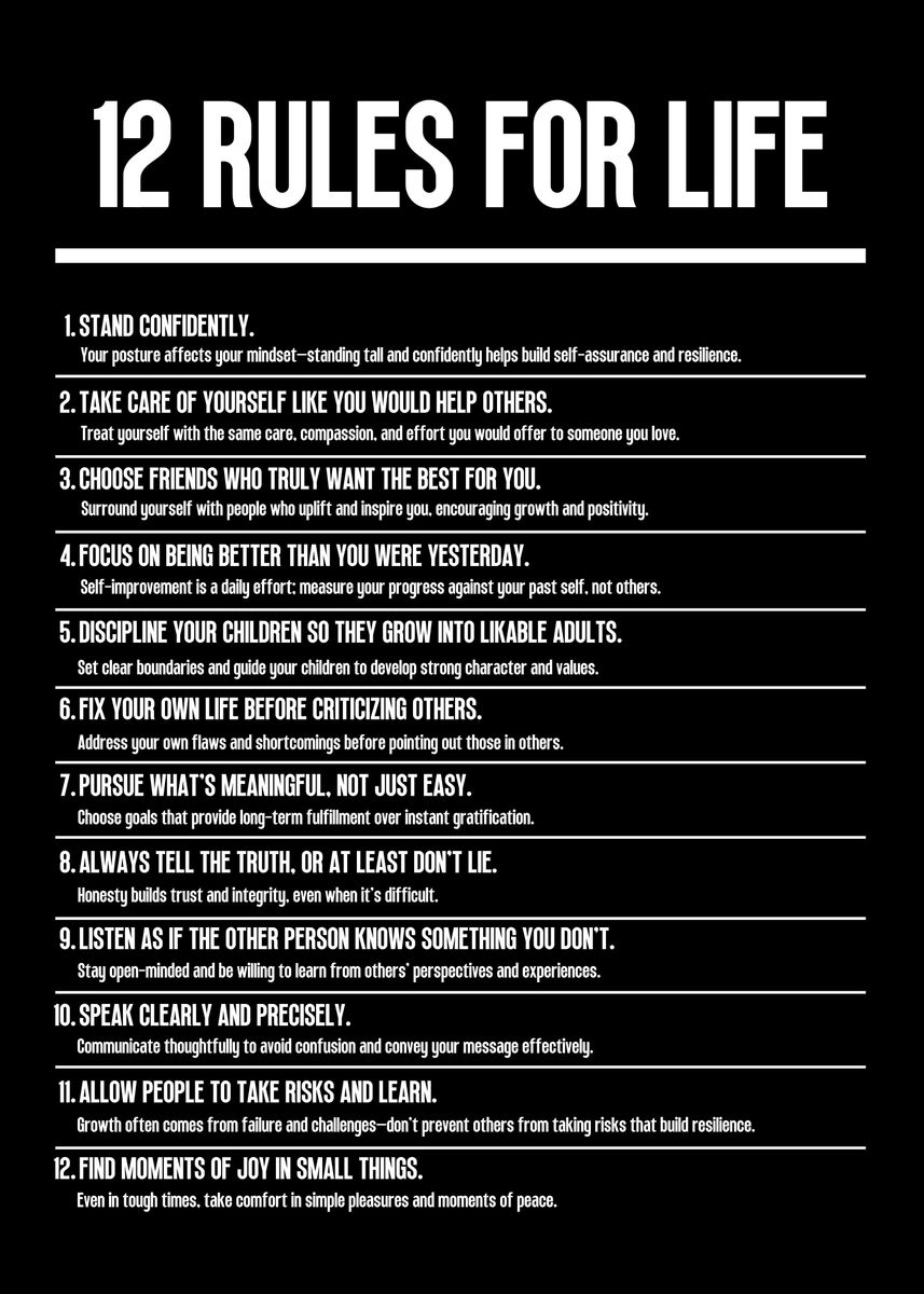 'Rules for Life' Poster, picture, metal print, paint by Nae | Displate